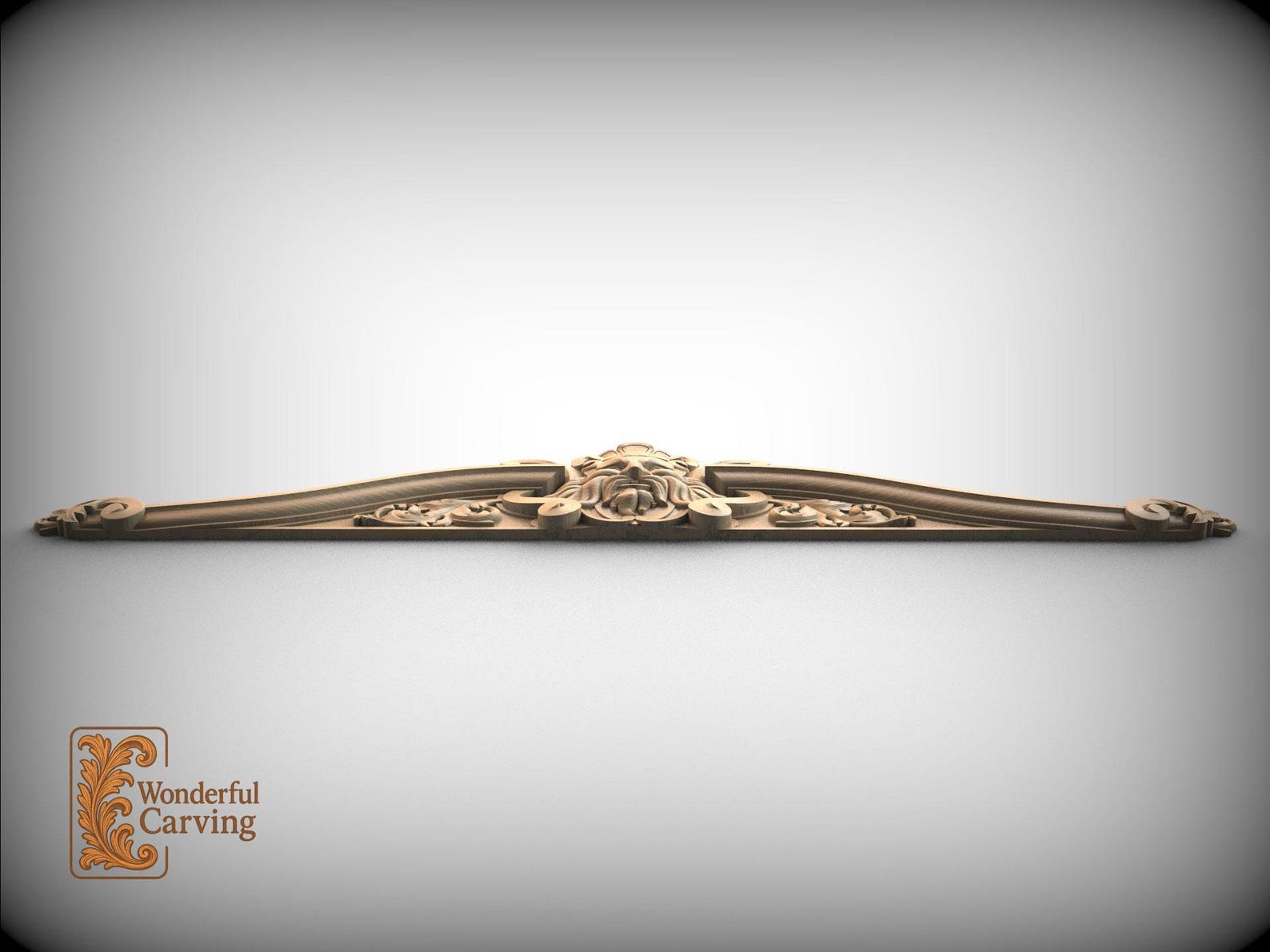 Baroque Face Pediment • Long Scroll Applique • Decorative Furniture ...