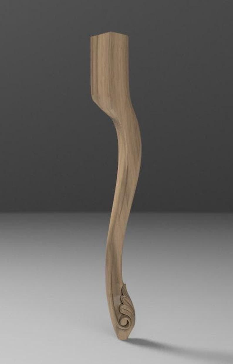 Carved Furniture Leg: Baroque Floral Design (eco-friendly Wood, 50cm ...