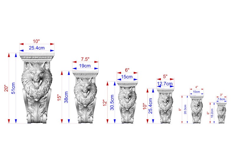 Wolf Head Wall Bracket: Carved Wood Design - Classic Decor - Etsy