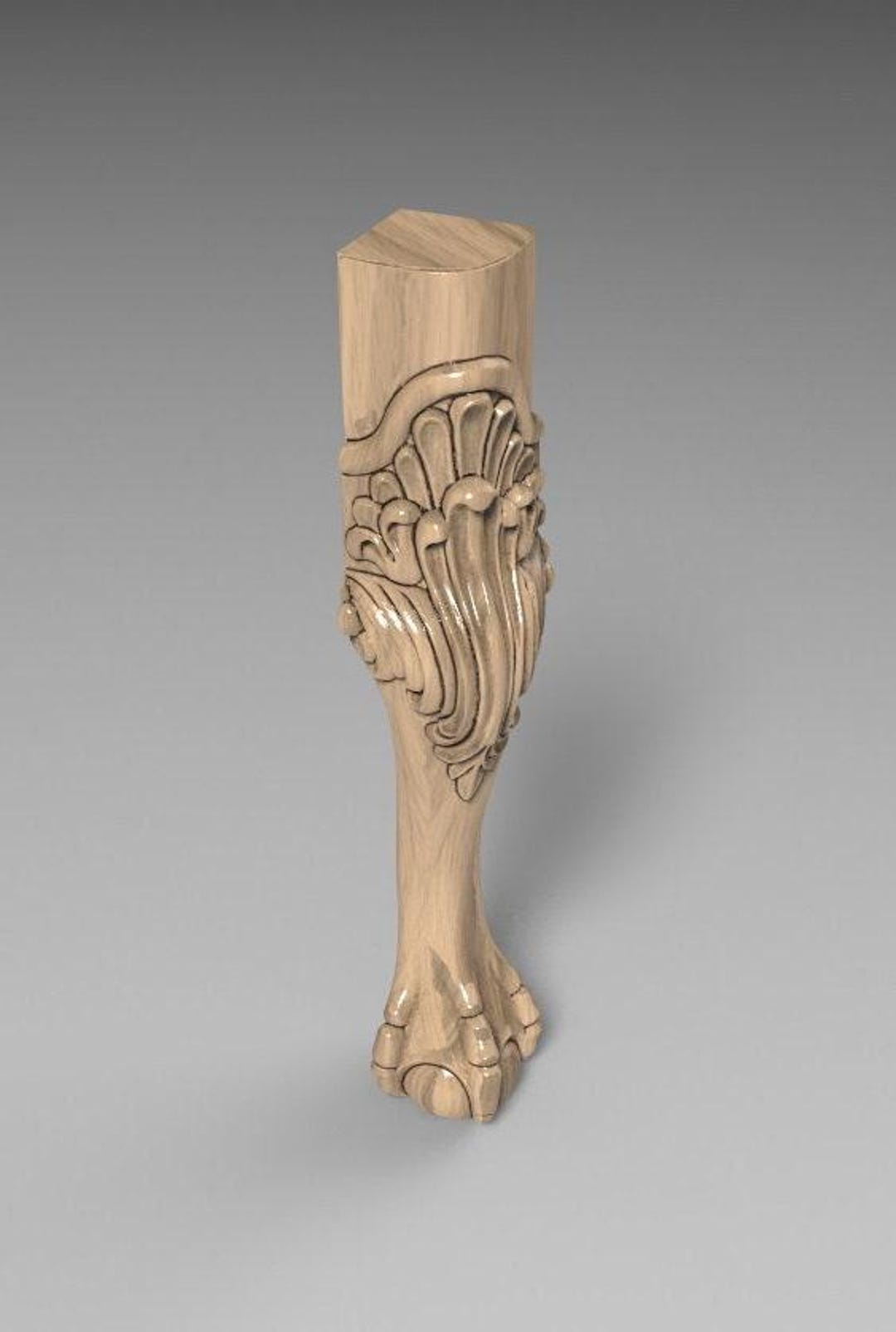 Carved Wooden Leg | Elegant Acanthus and Claw Design for Furniture ...