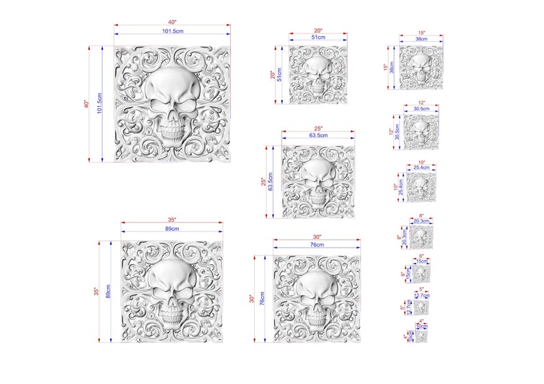 Gothic Skull Wood Onlay, Baroque Scrolls, Celtic Knot (unpainted) - Etsy