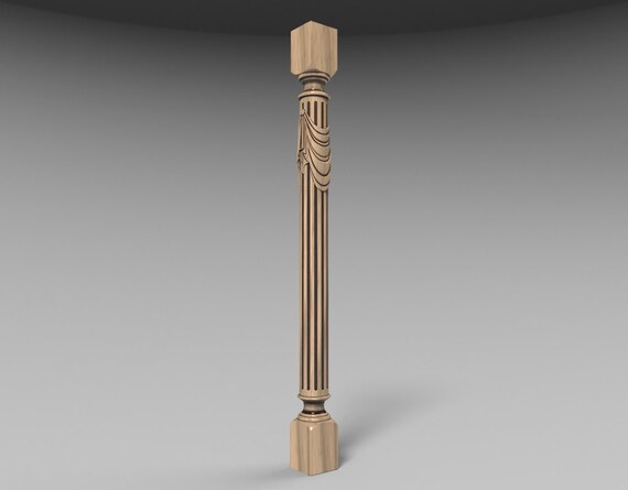 Victorian Wood Round Staircase Baluster With Flutes - Etsy