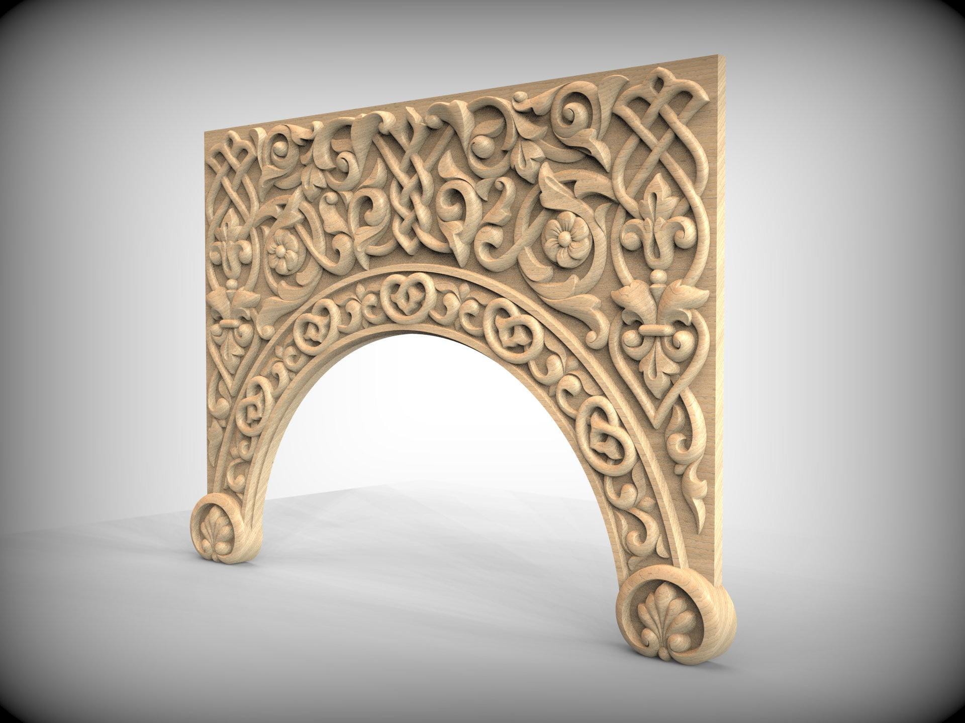 Celtic Knot Arch Panel - Floral Scroll Decorative Wood Overlay - Etsy