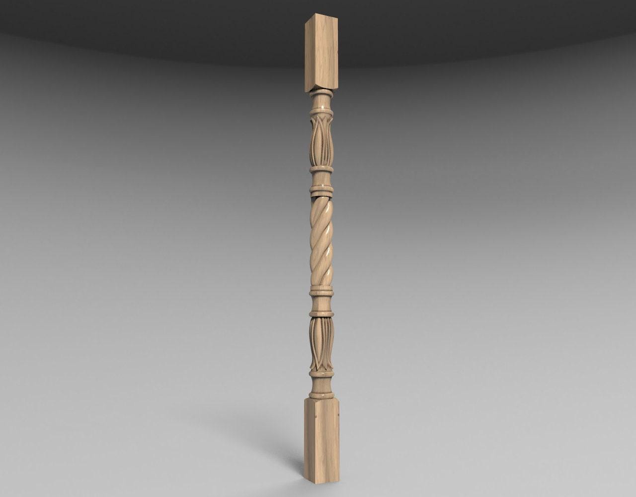 Wooden Spiral Twist Pillar: Fluted Design (handcrafted, Customizable ...