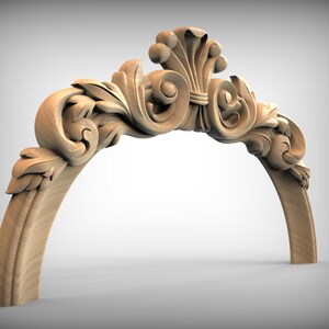 Baroque Style Wooden Arch Decoration Classic Swirls and Foliage Design ...