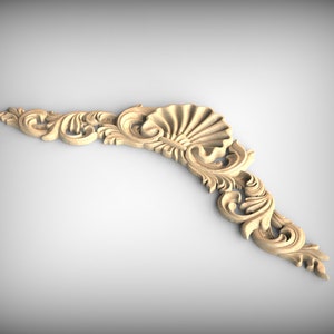 Arched Wooden Shell Decor, Millwork Wood Decorative Shell Applique ...