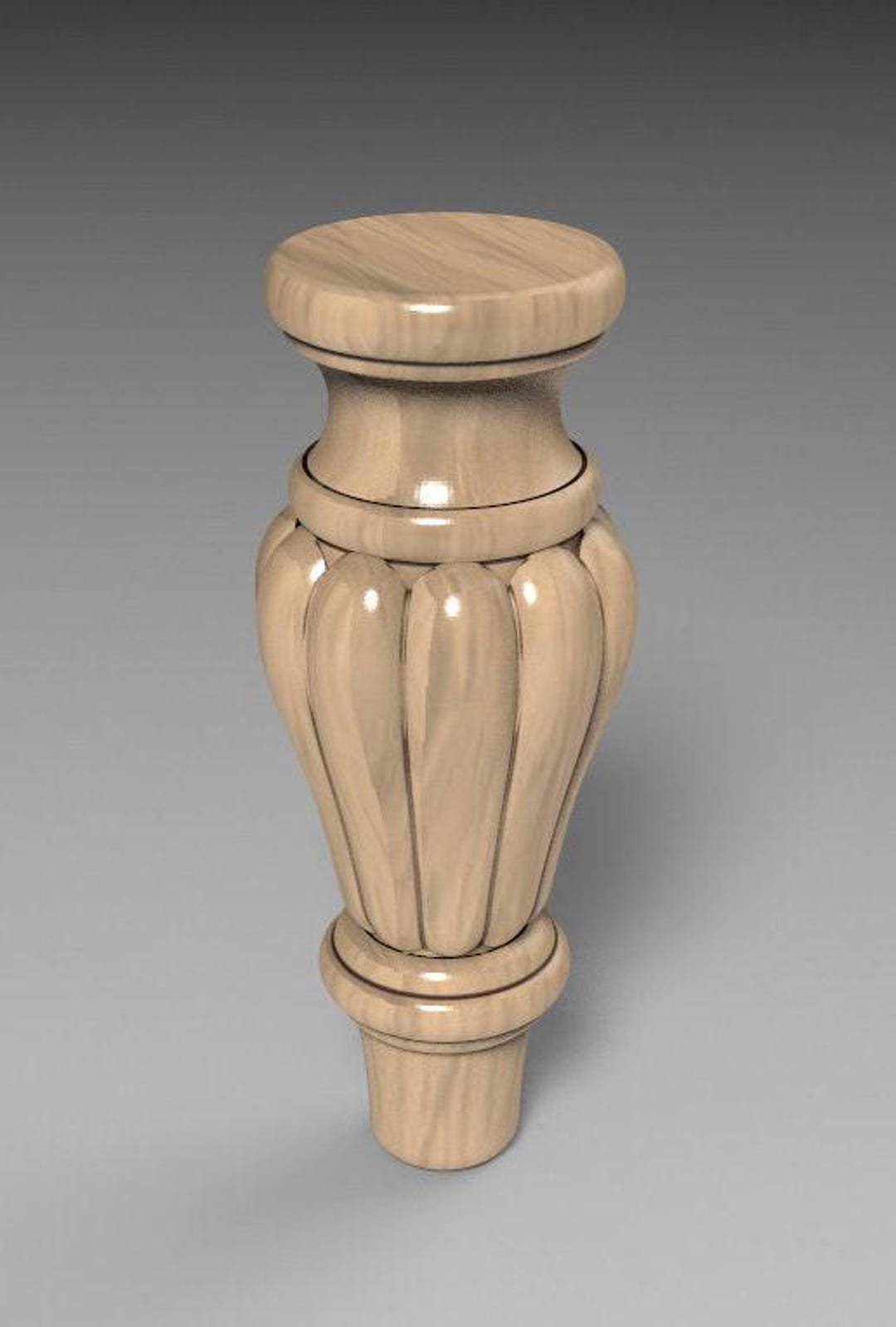 Furniture Leg: Elegant Carved Wood With Vertical Rollers - for Cabinets ...