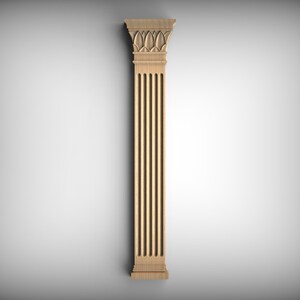 Regal Fluted Wooden Carved Pilaster flat Back Columns, Classical Wood ...