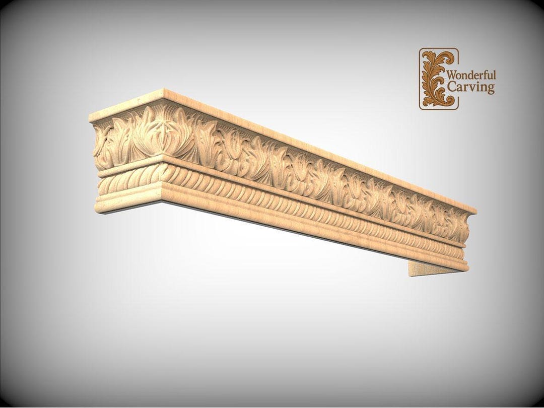 Wooden Curtain Cornice: Floral Carved Design - 3 Piece Set - Etsy