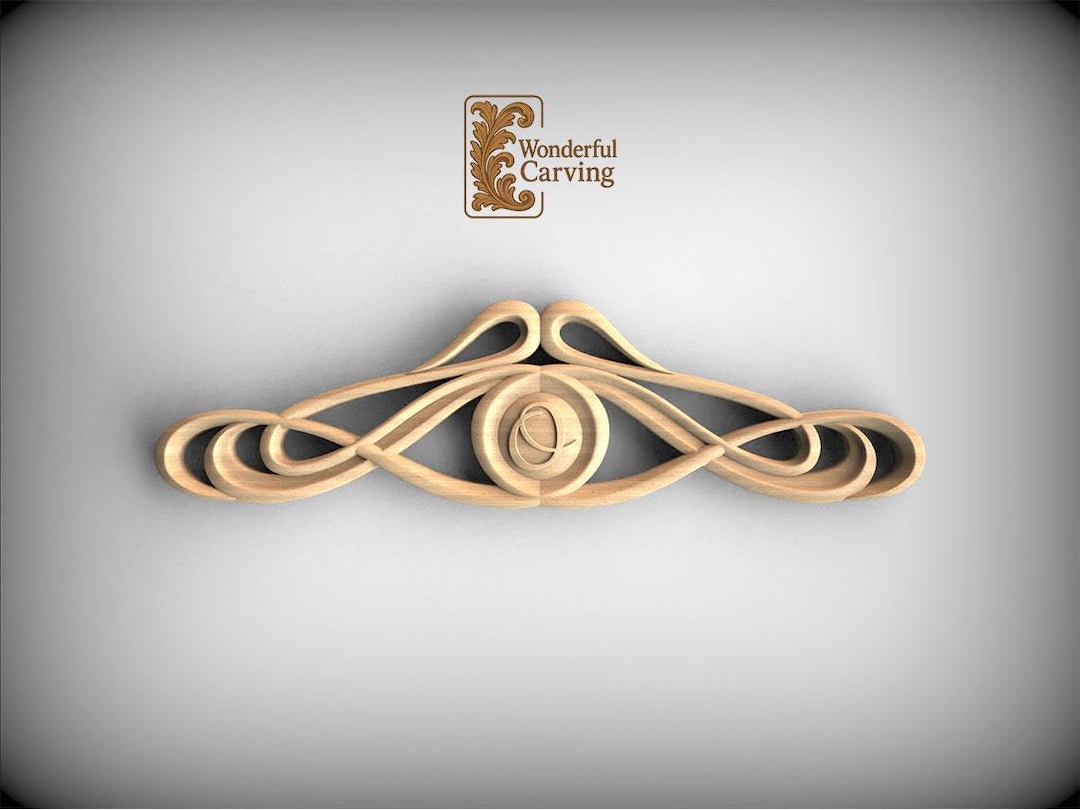 Art Nouveau Wood Applique: Oval Scroll Design With Custom Center - Etsy