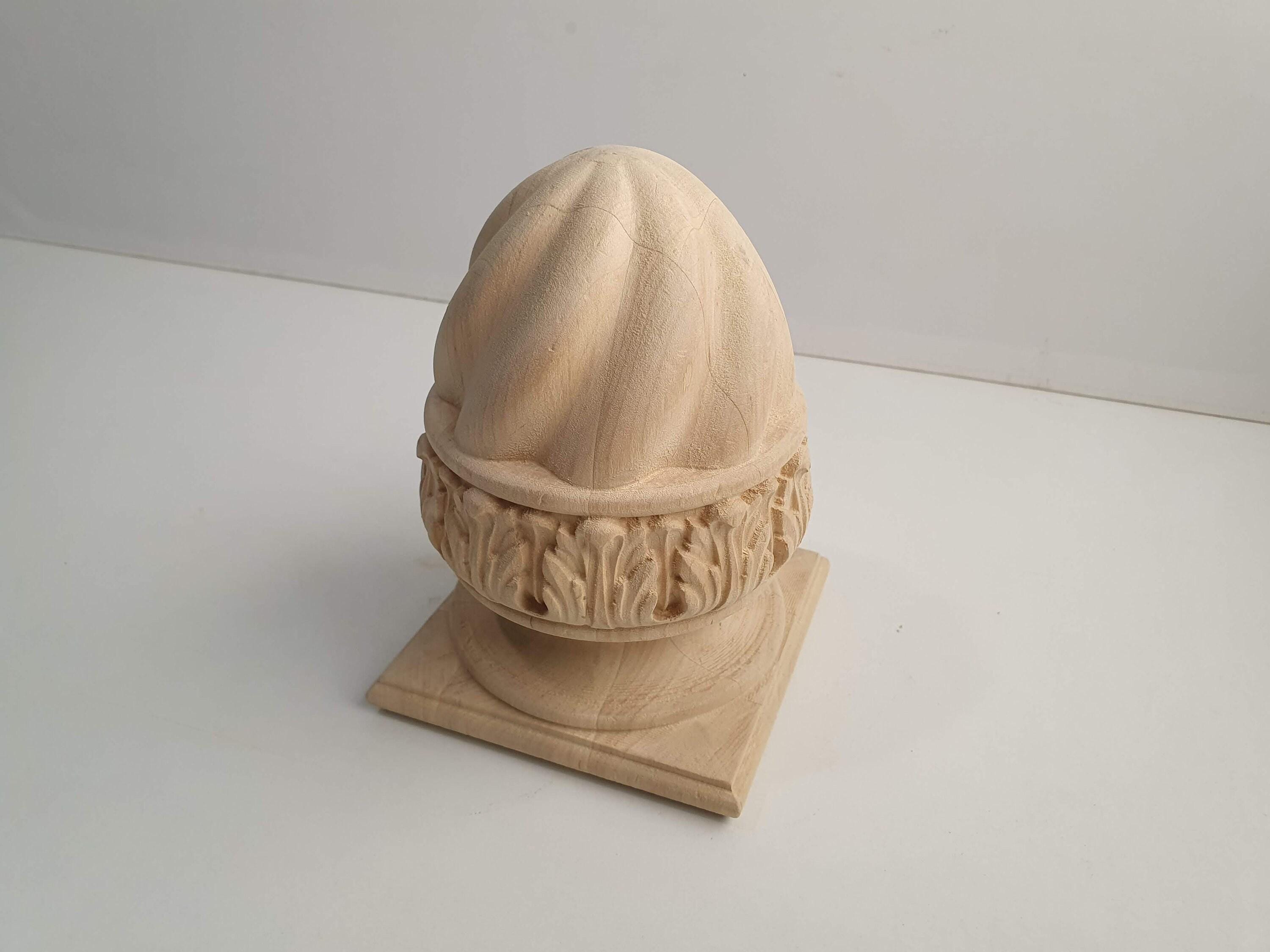 Acorn Post Finial, Decorative Wood Cap (square Base, Handcrafted) - Etsy