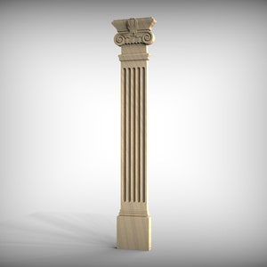 Classic Ionic Pilaster Column – Unpainted Wooden Decor, Custom Size ...