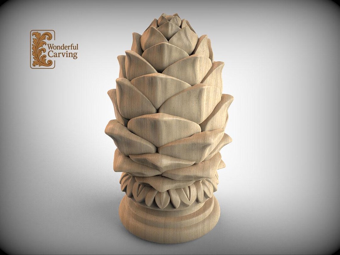 Cedar Cone Finial: Natural Wood Stair Post Cap - Etsy