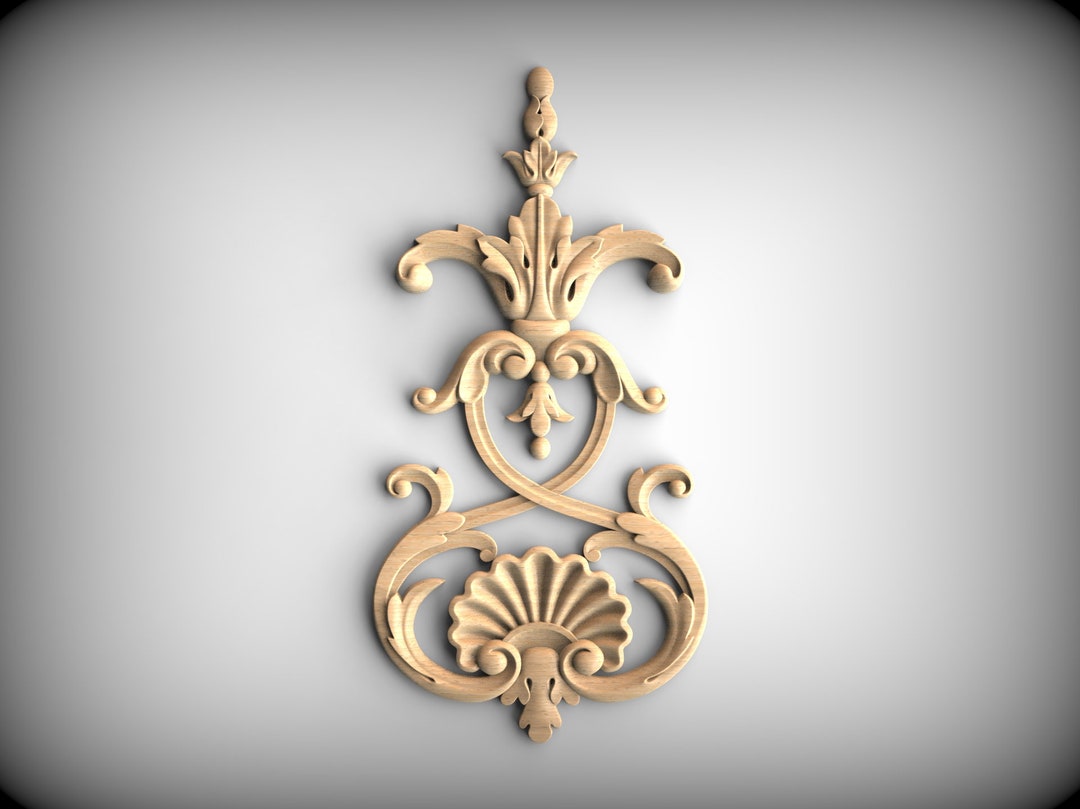 French Rococo Wooden Applique for Refined Home Decor, 1pc, Millwork ...