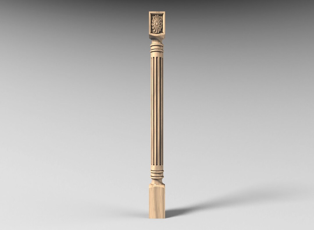 Classic Wooden Pilaster Column With Flutes and Floral Carved Capital - Etsy