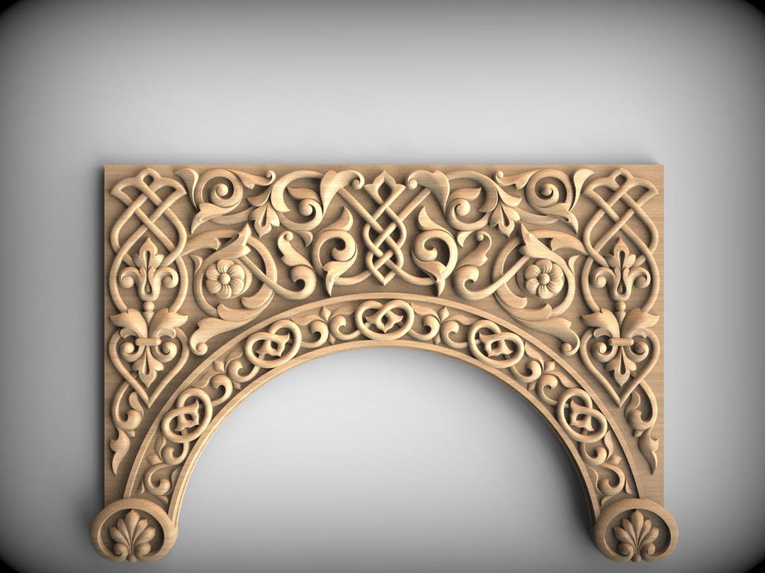 Celtic Knot Arch Panel - Floral Scroll Decorative Wood Overlay - Etsy