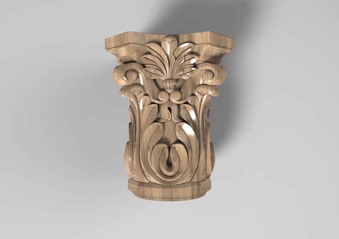 Decorazione di base del capitello ionico, applique d'acanto, non ...