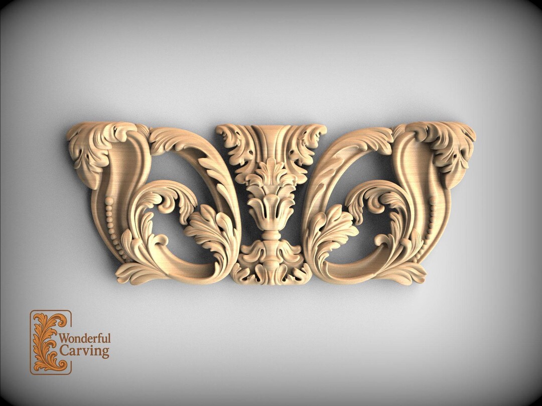 Carved Wood Wall Applique: Scrolls and Leaf Details - Etsy