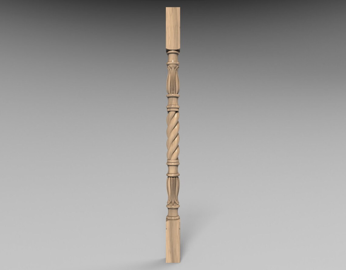 Architectural Handcrafted Wood Spiral Baluster - Etsy
