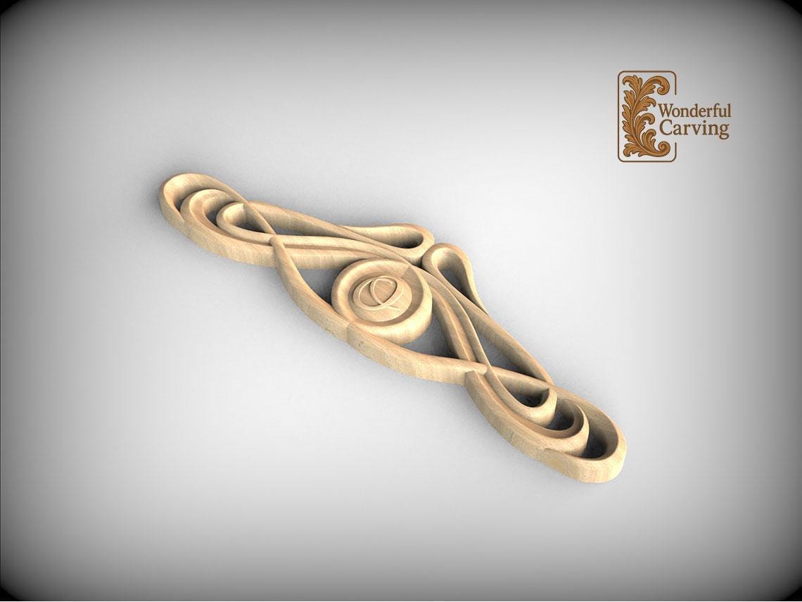 Art Nouveau Wood Applique: Oval Scroll Design With Custom Center - Etsy