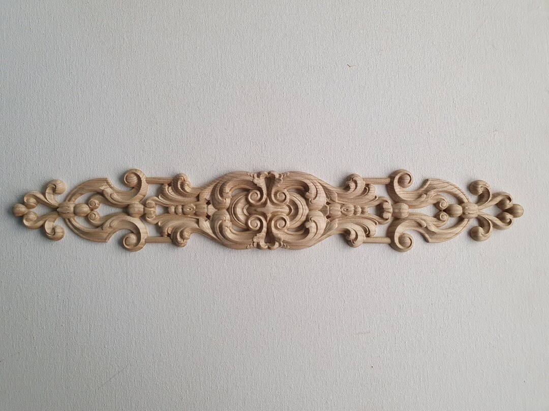 Baroque-style Wooden Applique – Elegant Carved Wood Embellishment for ...