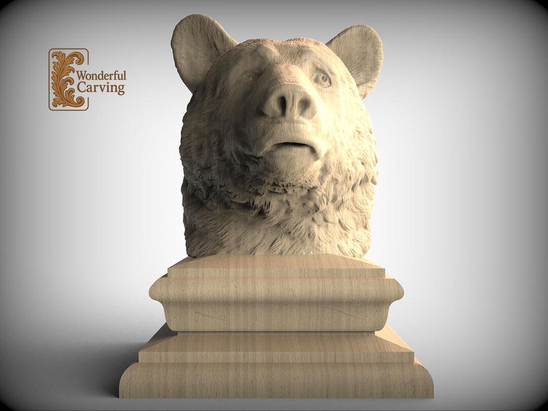 Black Bear Wooden Finial, Staircase Newel Post Cap - Etsy