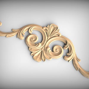 Elegant Curved Volute Wood Applique Refined Decor Accent, Furniture ...