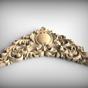 Victorian Flourish: Carved Wooden Archway Keystone, Unpainted, 1pc ...