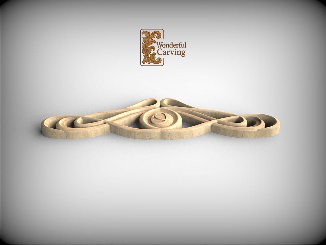 Art Nouveau Wood Applique: Oval Scroll Design With Custom Center - Etsy