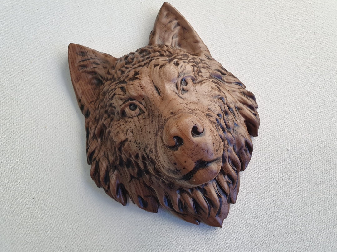 Wolf Head Wall Sculpture: Rustic Wood Art (custom Sizes Available) - Etsy