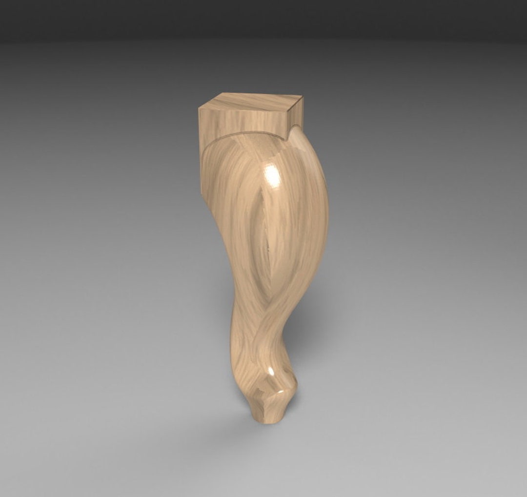 Sleek Curved Design | Minimalist Carved Wooden Leg – Customizable ...