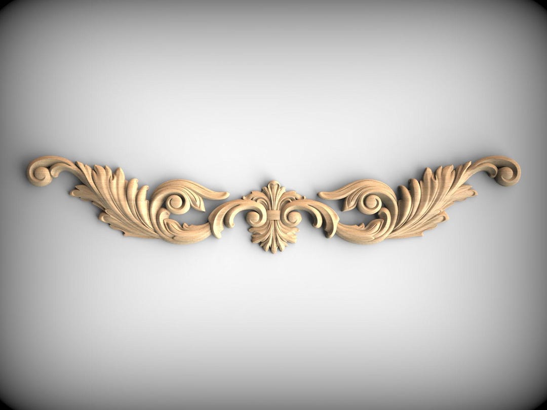 Baroque Floral Wood Applique: Scrolls and Leaves Design - Etsy