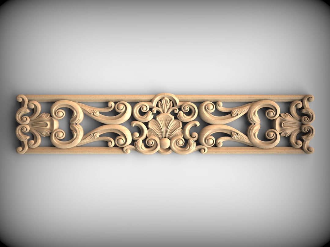 Baroque-style Wooden Applique – Elegant Carved Wood Embellishment for ...