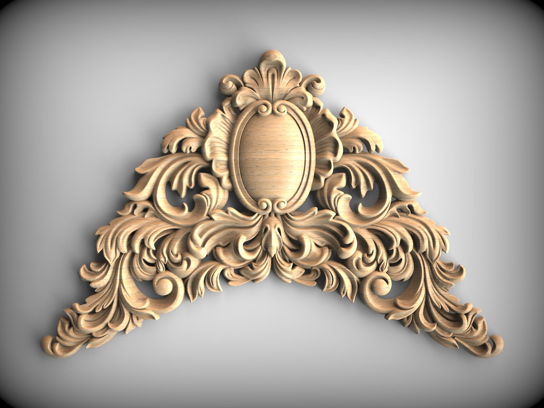 Victorian Flourish: Carved Wooden Archway Keystone, Unpainted, 1pc ...