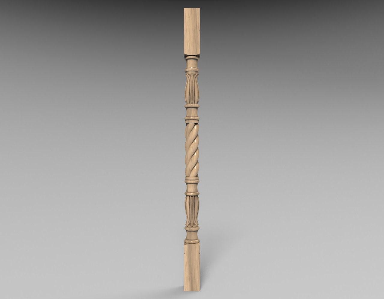 Wooden Spiral Twist Pillar: Fluted Design (handcrafted, Customizable ...