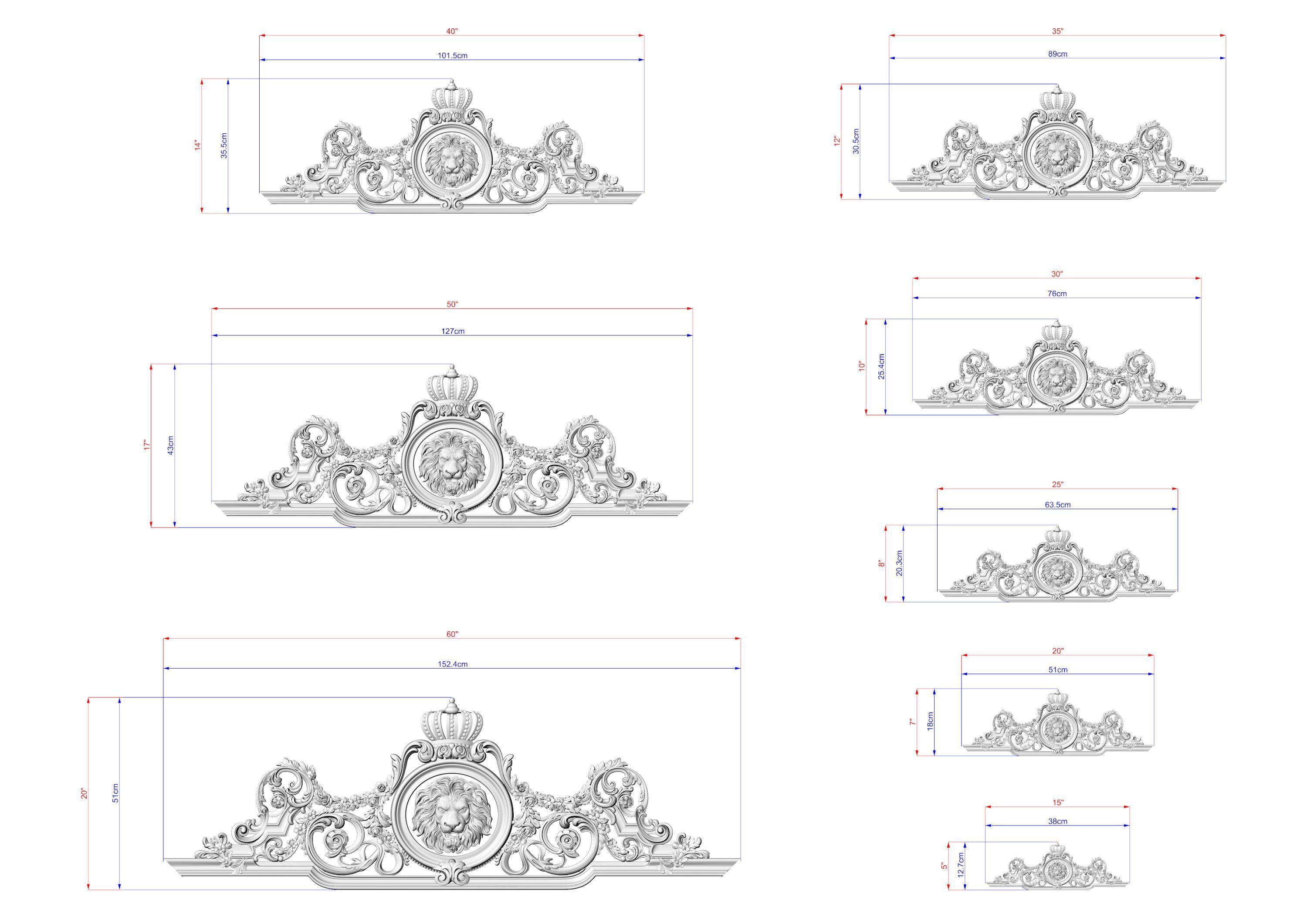 Lion Crest Wall Applique: Royal Crown and Baroque Scrolls (decor Accent ...