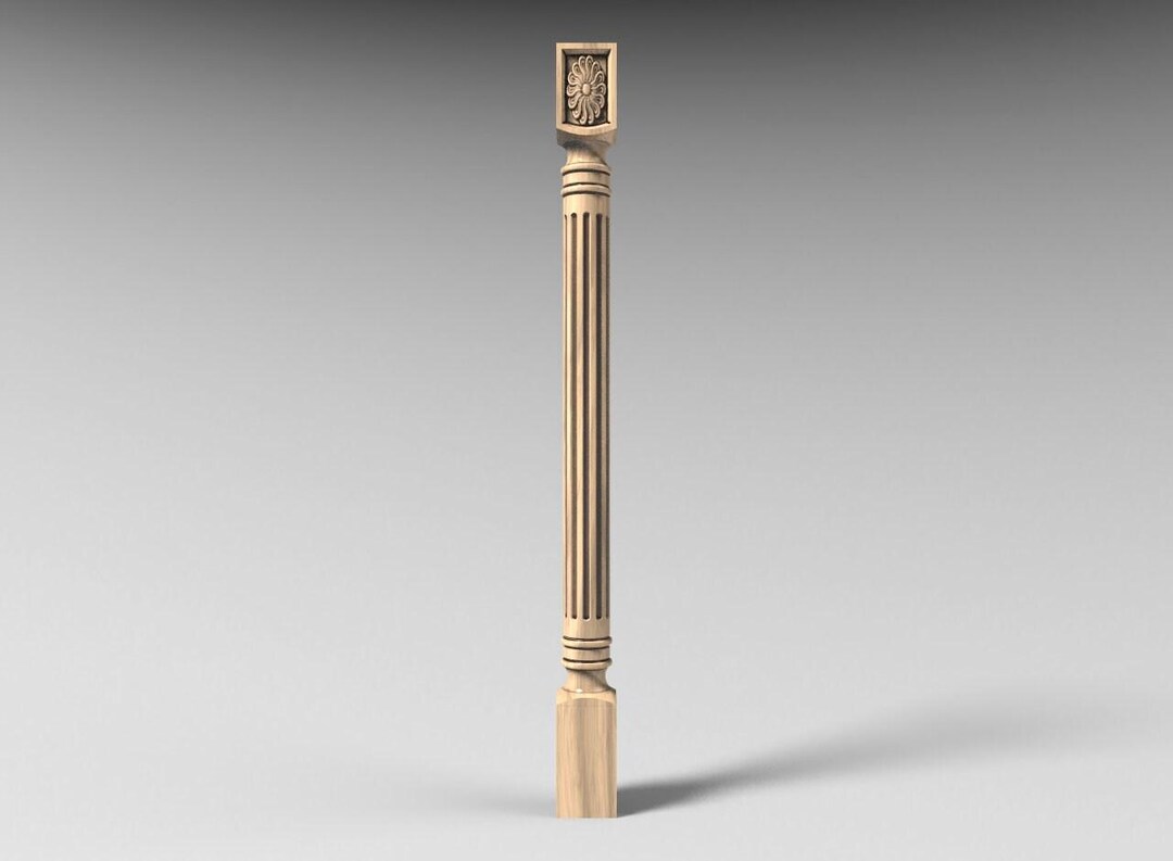 Classic Wooden Pilaster Column With Flutes and Floral Carved Capital - Etsy