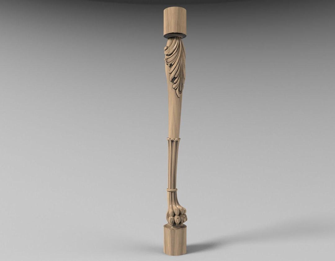 Wood Stair Baluster: Claw Carving Detail (custom Sizes Offered) - Etsy