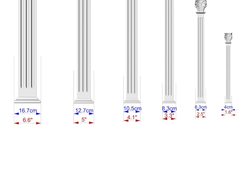 Pilaster Column: Ionic Style Fluted Design (custom Size Available ...