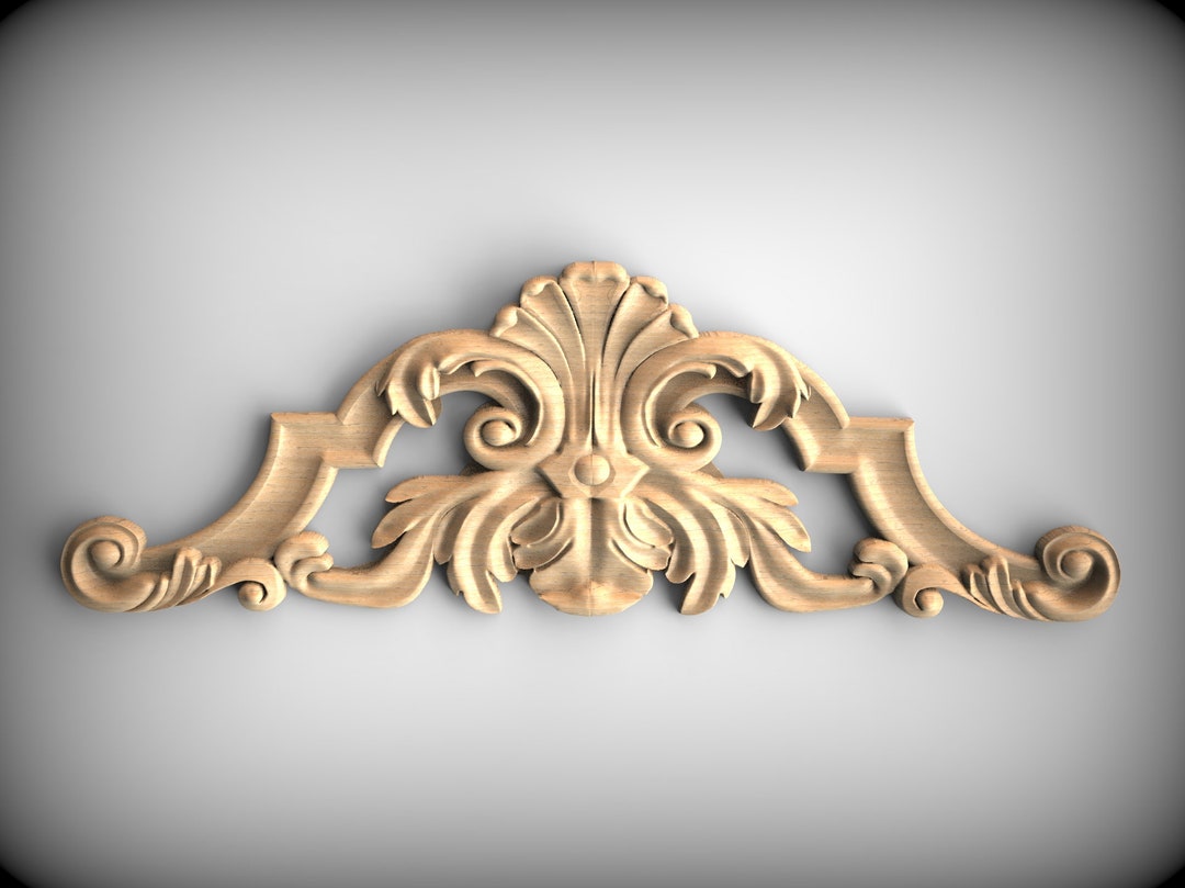 Wooden Shell Decor, Wood Carved Applique Onlay, 1pc, Home Wall ...