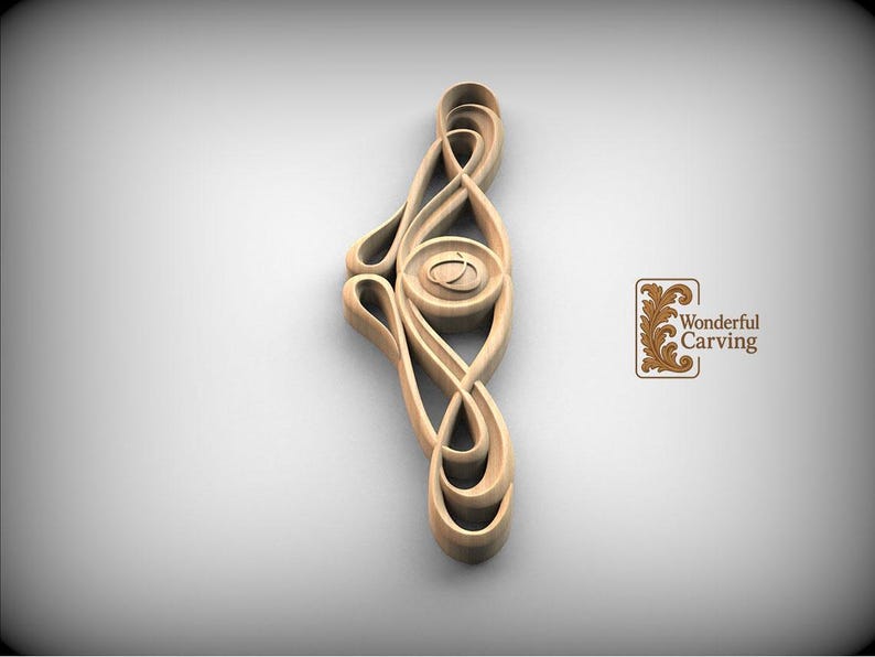 Art Nouveau Wood Applique: Oval Scroll Design With Custom Center - Etsy