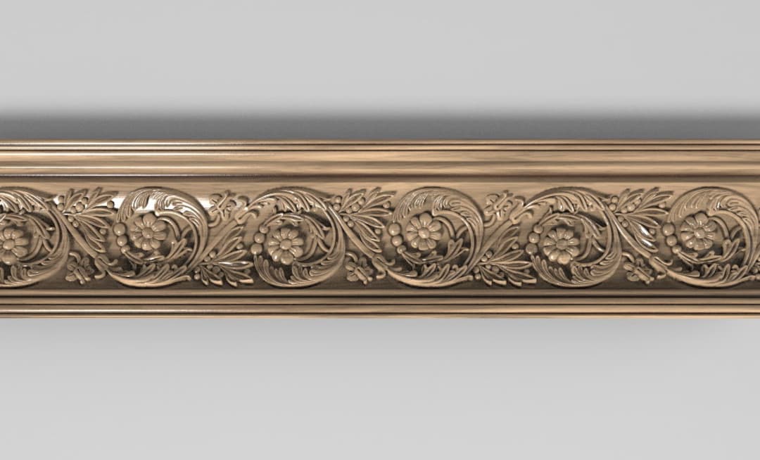 Decorative Wood Trim With Flowers and Scrolls – Molding for Ceilings ...