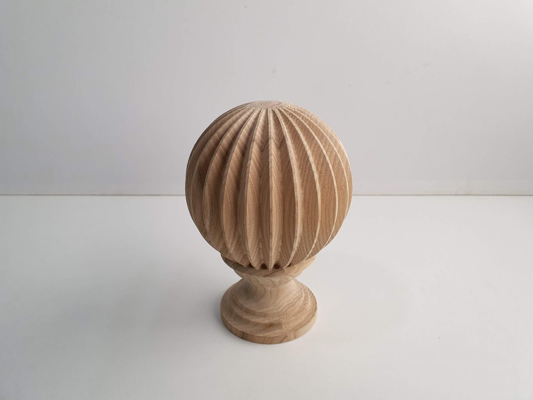 Architectural Wooden Onion Railing Post Topper, Classic Fluted Wood ...