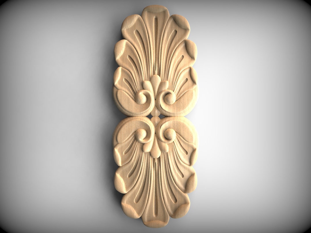 Classic Vertical Wood Onlay With Rosette Design, Baroque-inspired ...