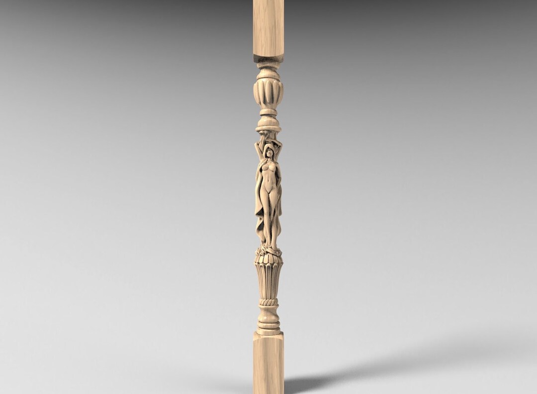 Baluster With Women, Wood Column With Girls, Women Stair Balusters ...