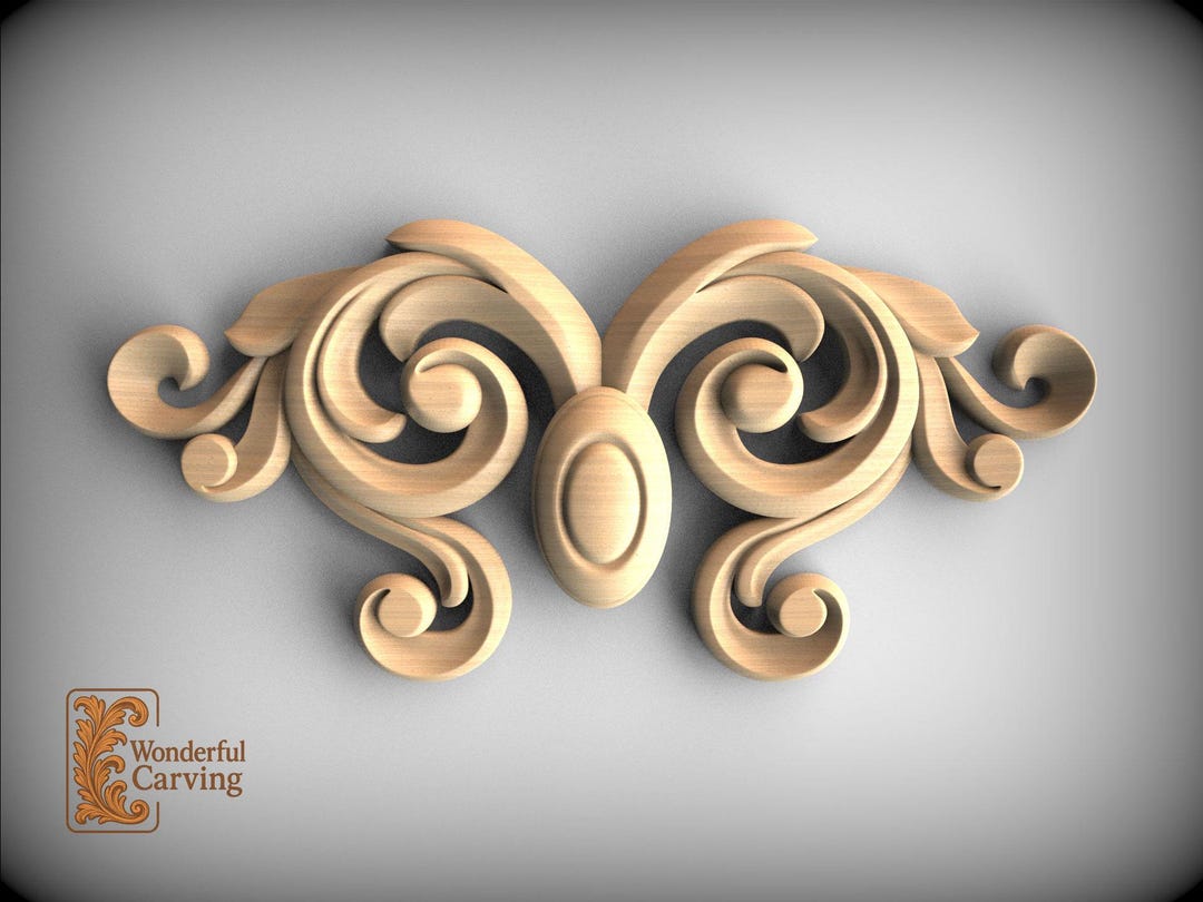 Baroque Scroll Wood Applique Oval Center (unfinished Classic Trim) - Etsy