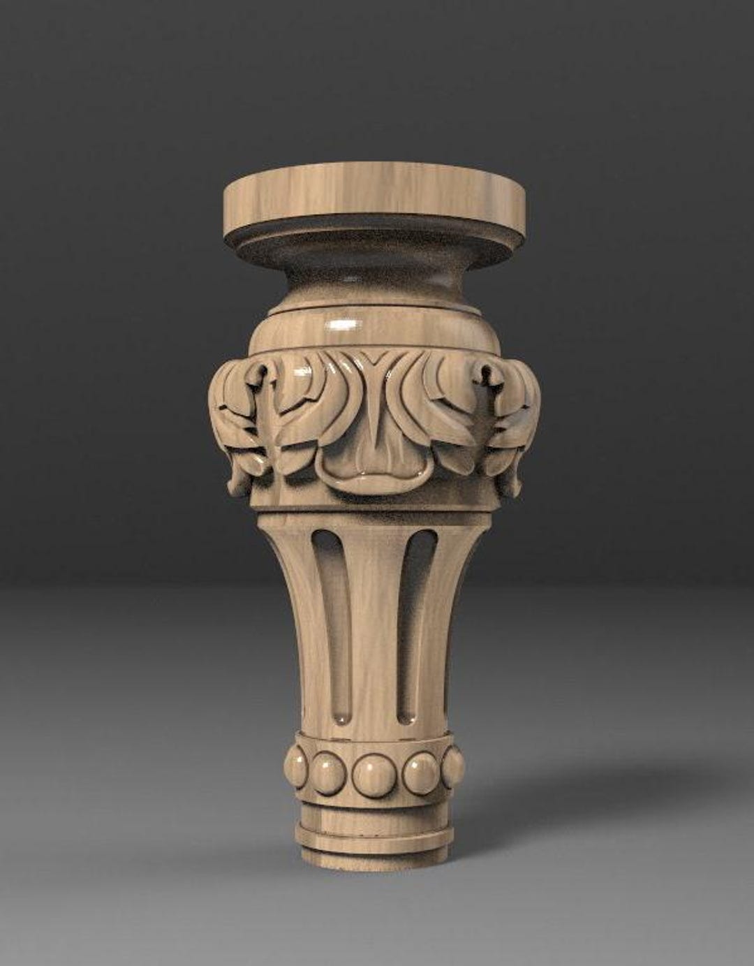 Elegant Wooden Leg With Classic Acanthus and Bead Details – Perfect for ...