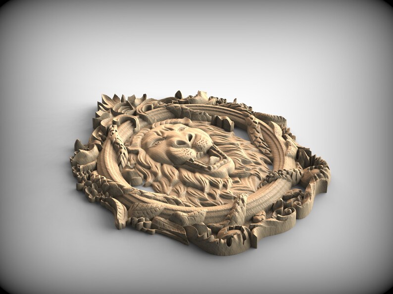 Lion Wood Onlay: Leaf and Flower Wreath Detail (unpainted, Custom Sizes ...