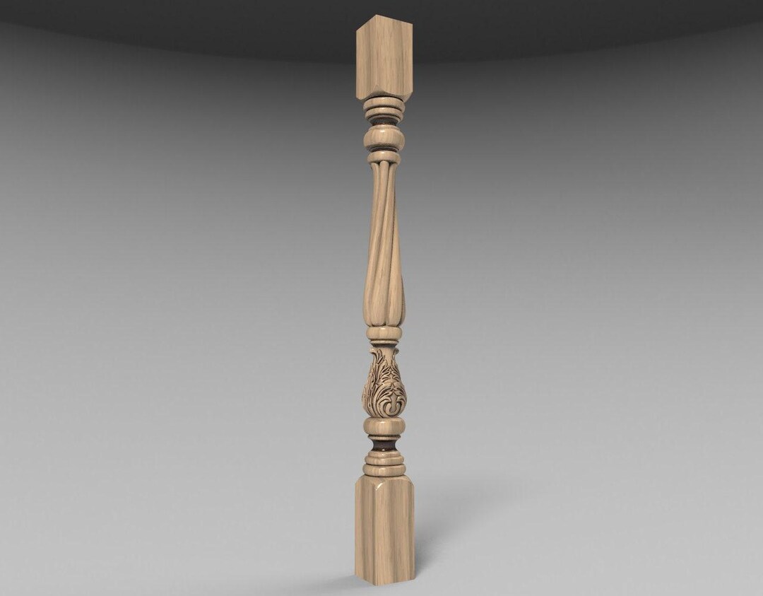 Classic Carved Wooden Baluster – Customizable Stair Spindle With ...