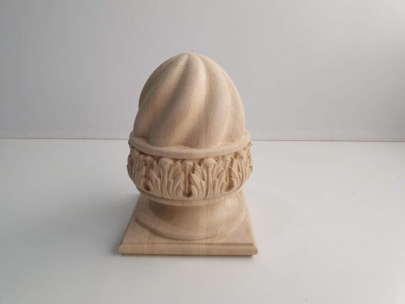 Acorn Post Finial, Decorative Wood Cap (square Base, Handcrafted) - Etsy